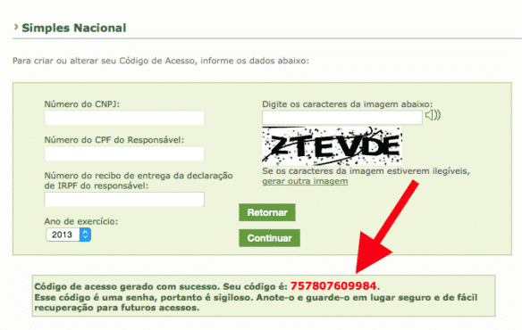 Como gerar o Código de Acesso no Portal do Simples Nacional